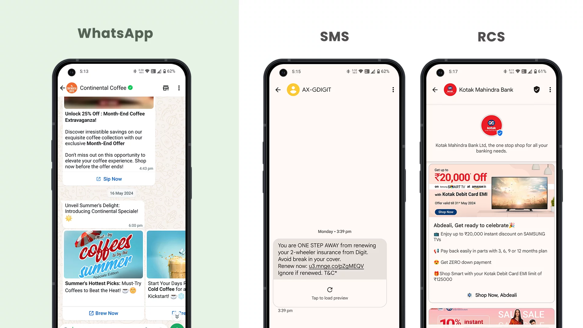 WhatsApp API vs SMS/RCS - What is better for businesses in 2024